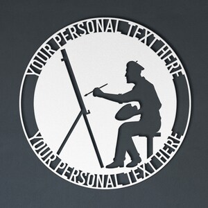 Personalized Painter Artist Metal Sign. Custom Illustrator Wall Decor ...