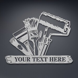 Personalized Painter Tools Metal Sign Gift, Custom Painter Name Sign ...
