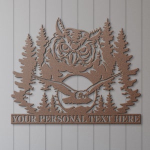 Personalized Owl Name Metal Sign Gift. Custom Owl Nature Wall Art Decor ...