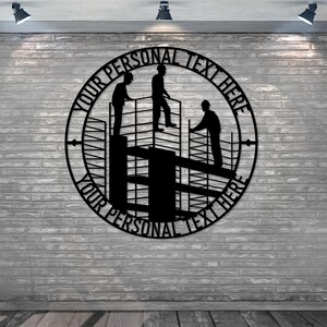 Personalized Construction Workers Metal Sign. Custom Building Worker ...