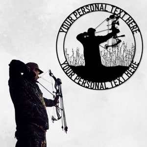 Personalized Archery Name Metal Sign. Customizable Hunting Wall Decor ...