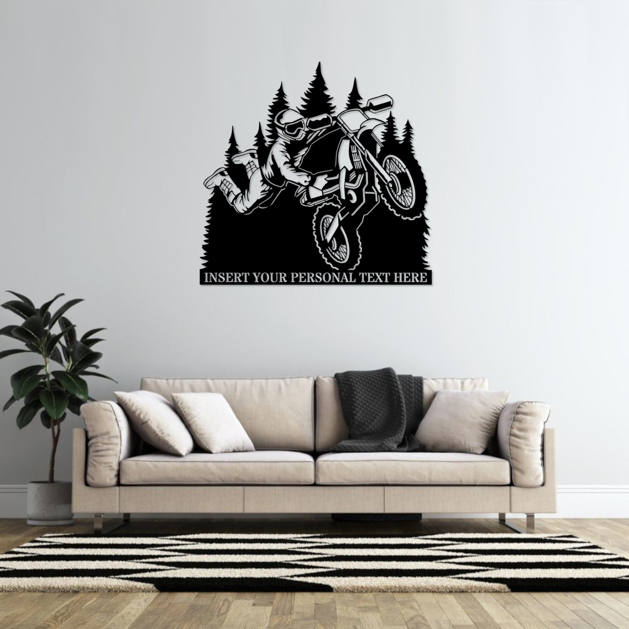 Personalized Dirtbike Rider Name Metal Sign. Custom Motorcross Wall ...