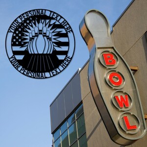 Personalized US Bowling Name Metal Sign. Custom Bowling Sign With ...