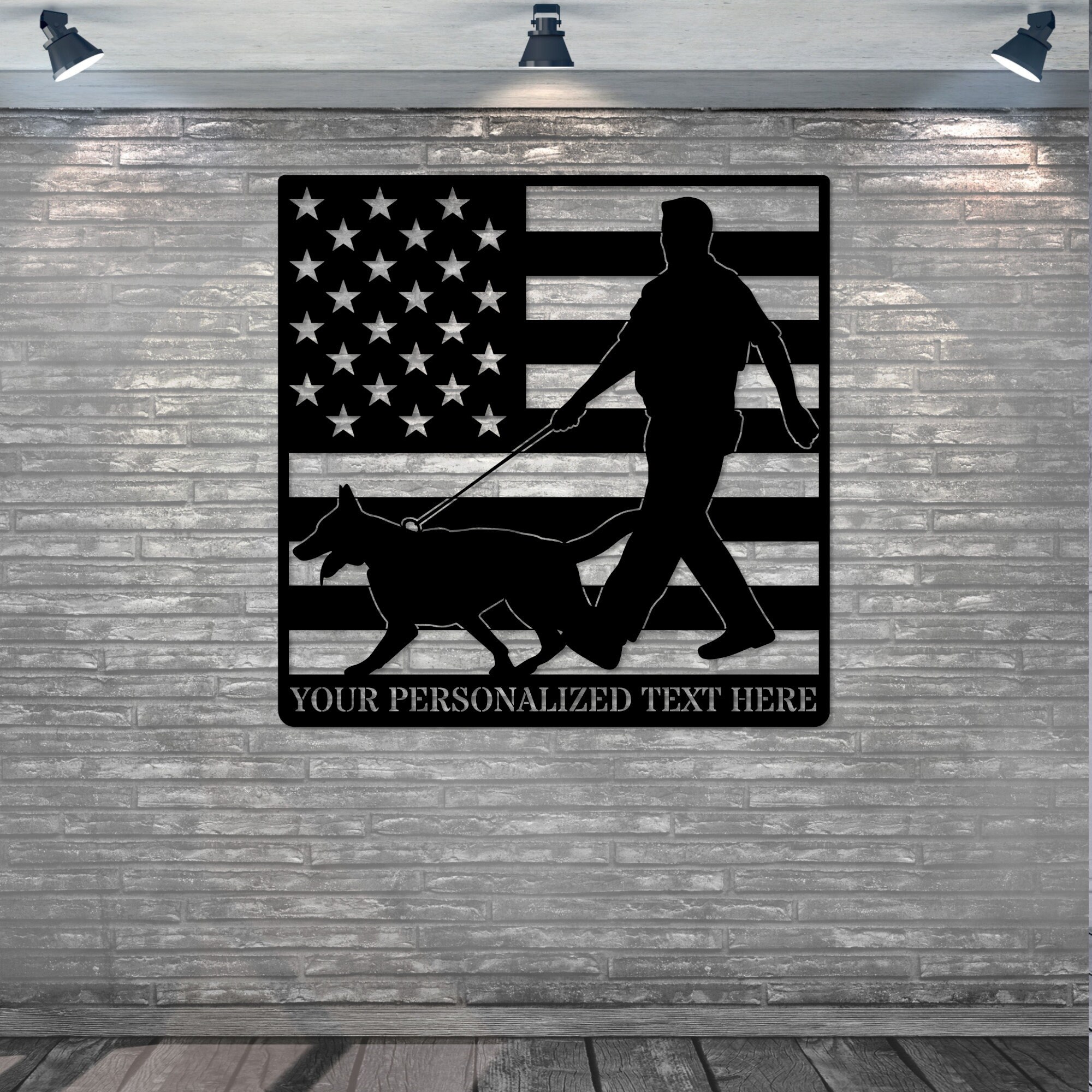 Personalized K-9 Police Officer Metal Sign. Custom Policeman Wall Decor ...