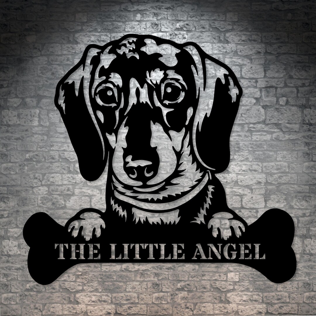 Personalized Dachshund Name Metal Sign. Customizable Dog Lover Wall ...