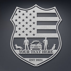 Policeman Personalized Metal Sign Gift - Custom Police Force Sign Wall ...