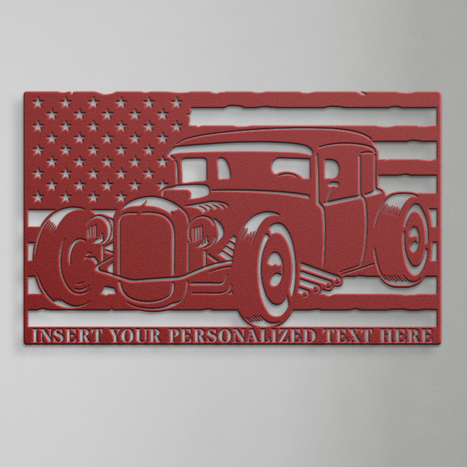 Personalized US Hot Rod Name Metal Sign. American Rat Rod Custom Car ...