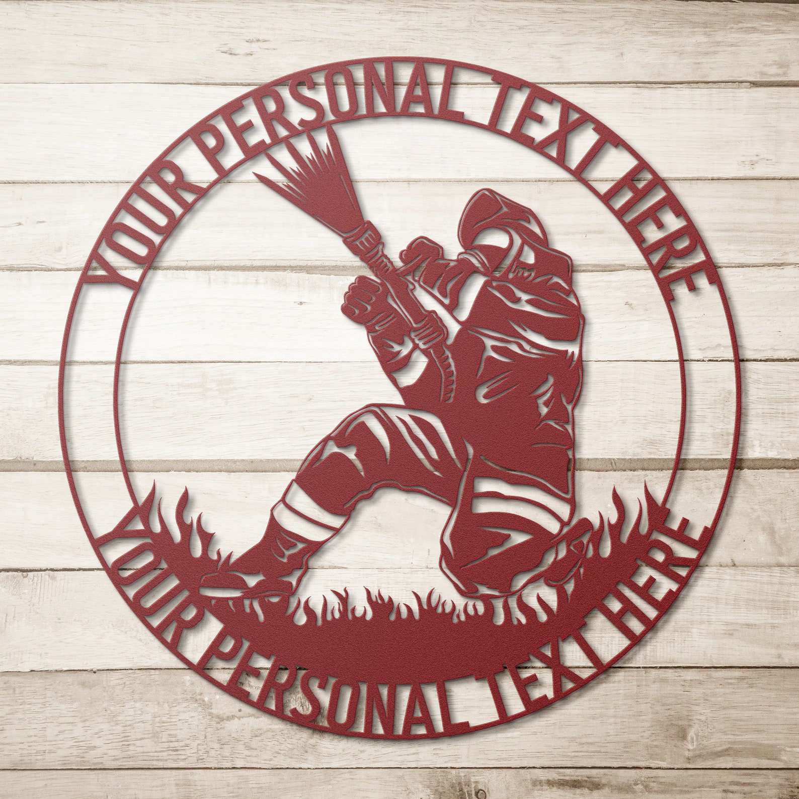 Personalized Fireman Name Metal Sign Gift, Customizable Firefighter ...