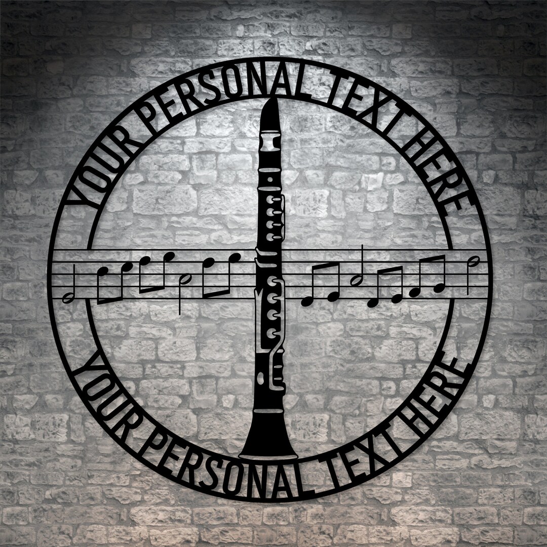 Personalized Clarinet Name Metal Sign. Custom Music Artist Wall Decor ...