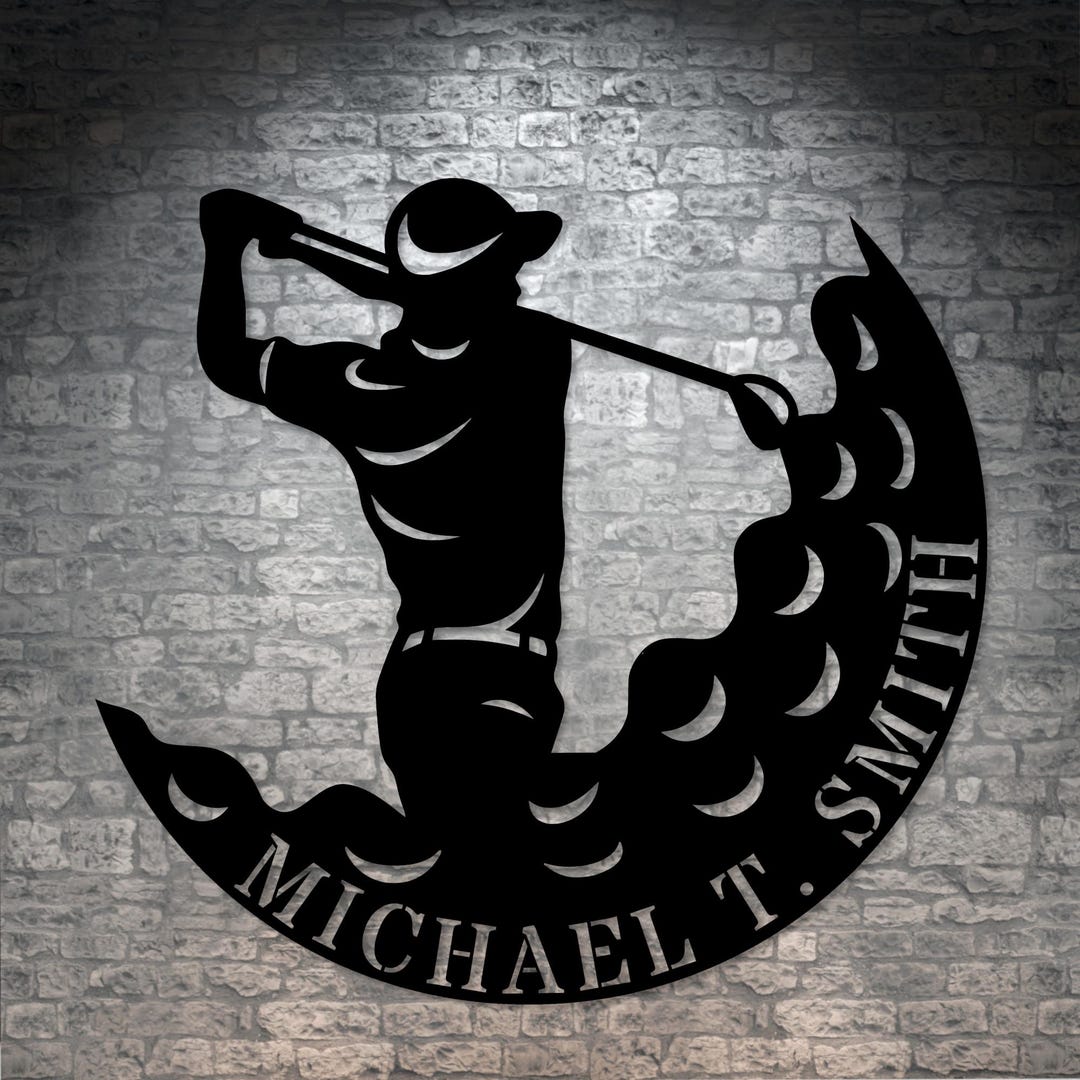 Personalized Golf Player Metal Sign Gift. Custom Golfer Wall Decor ...