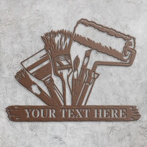 Personalized Painter Tools Metal Sign Gift, Custom Painter Name Sign ...