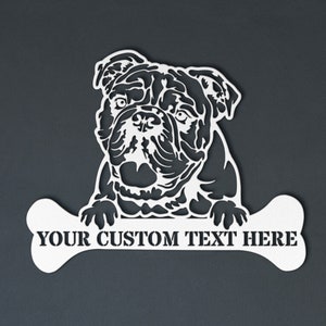 Personalized English Bulldog Name Metal Sign Gift. Customizable Dog ...