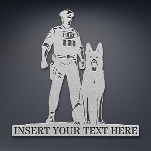 Personalized Law Enforcement Metal Sign. Custom K-9 Policeman Wall ...
