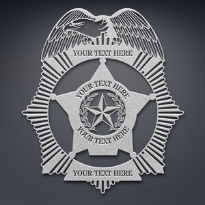 Personalized Eagle Police Badge Metal Sign. Custom Cop Badge Wall Decor ...