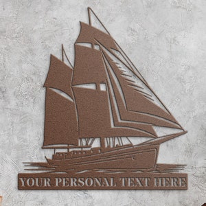 Personalized Sailboat Ship Metal Sign. Custom Schooner Wall Decor Gift ...