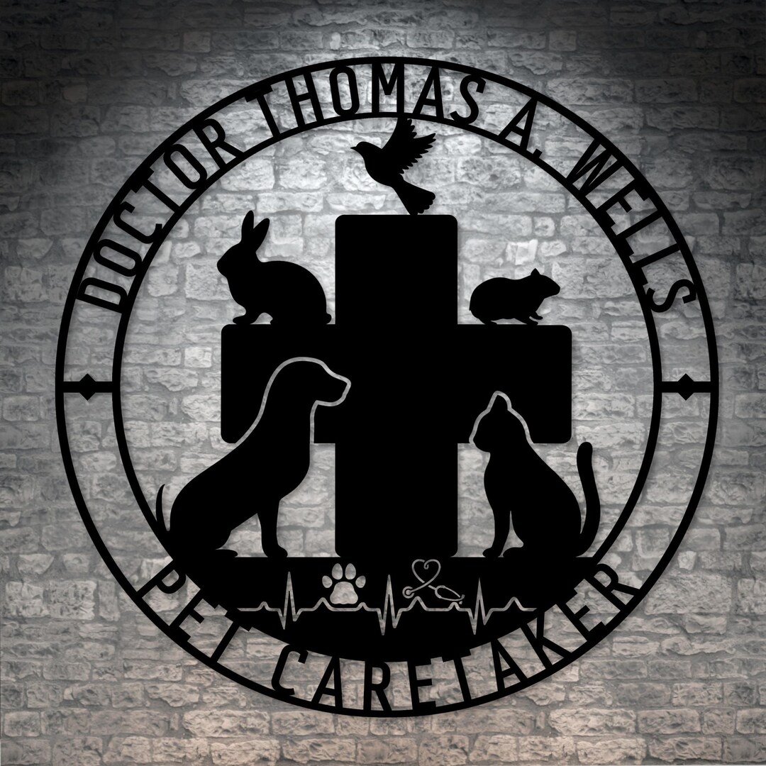 Personalized Vet Clinic Name Metal Sign. Customizable Animal Health ...