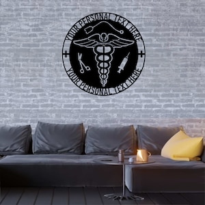 Personalized Medical Logo Name Metal Sign. Custom Doctor Wall Decor ...