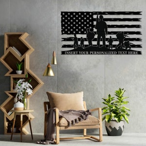 Personalized US Military Flag Metal Sign Gift. Custom American Military ...