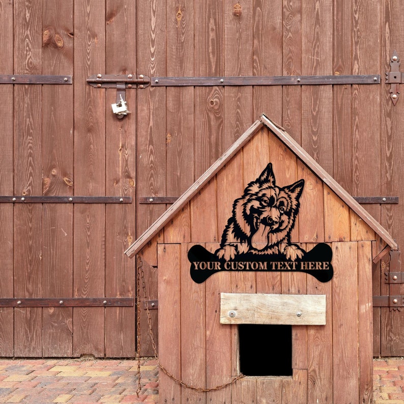 Personalized Happy German Shepherd Name Metal Sign. Customizable Dog ...