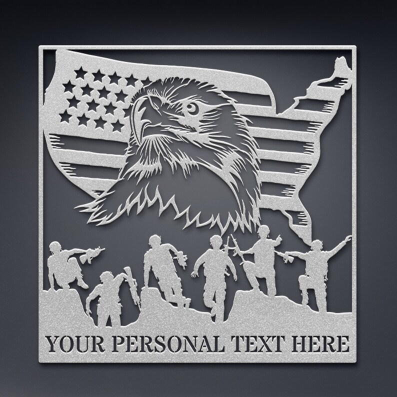 Personalized Military Team Metal Sign Gift. US Veteran Monogram. US ...
