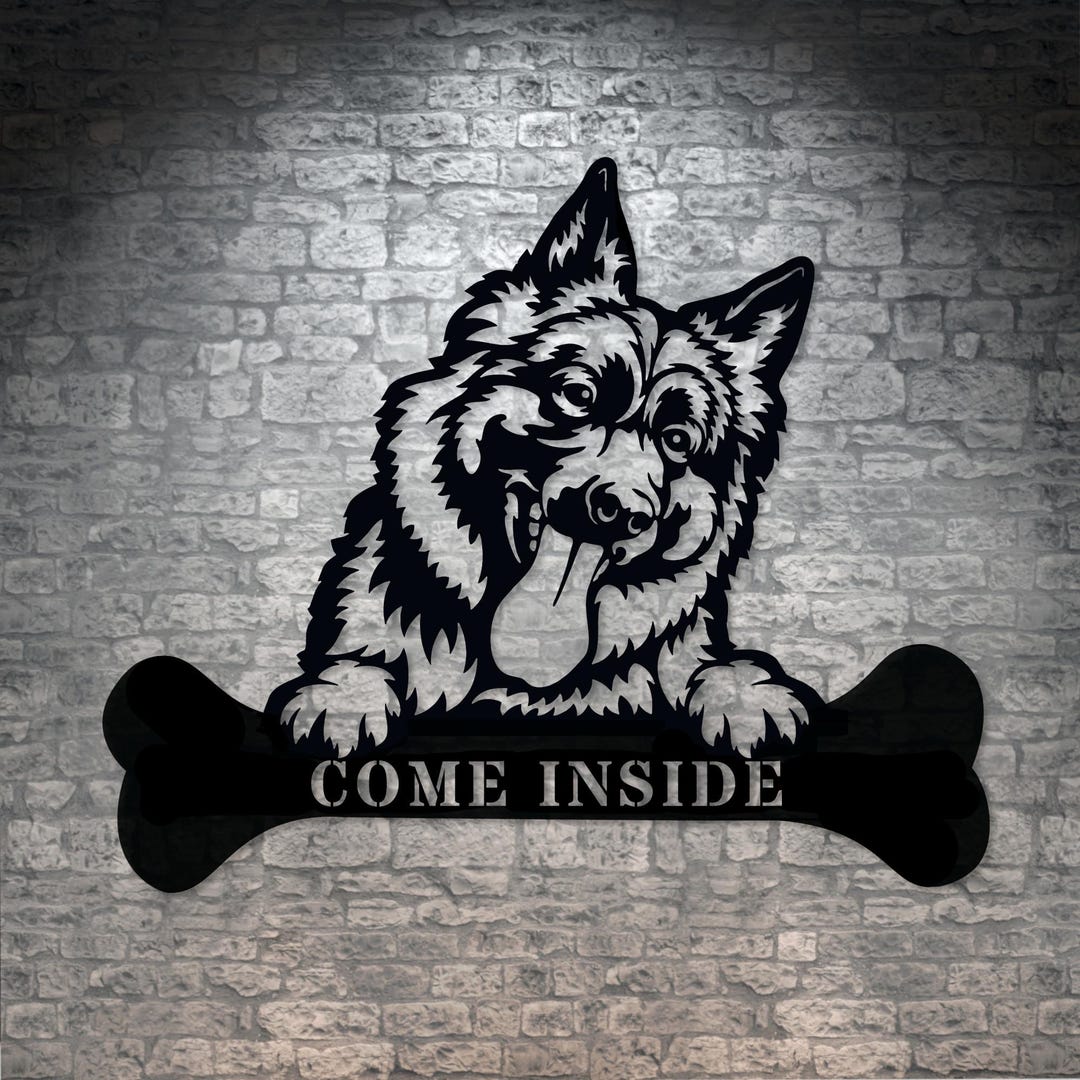 Personalized Happy German Shepherd Name Metal Sign. Customizable Dog ...