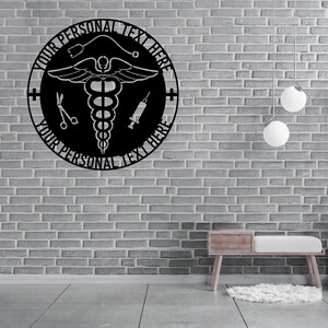 Personalized Medical Logo Name Metal Sign. Custom Doctor Wall Decor ...