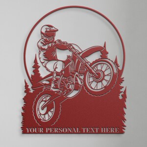 Personalized Motocross Metal Sign. Custom Dirtbike Name Wall Decor ...
