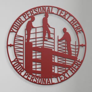 Personalized Construction Workers Metal Sign. Custom Building Worker ...