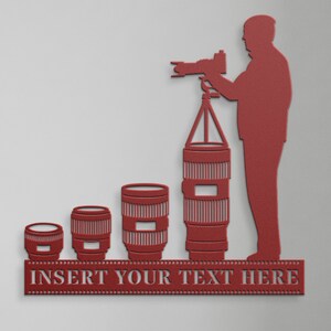 Personalized Cameraman Name Metal Sign. Custom Photographer Wall Art ...