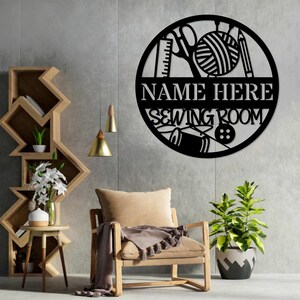 Personalized Sewing Room Metal Sign. Custom Wall Decor Gift. Sewing ...