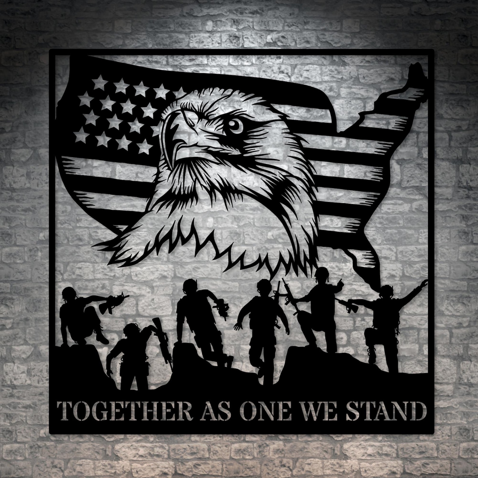 Personalized Military Team Metal Sign Gift. US Veteran Monogram. US ...