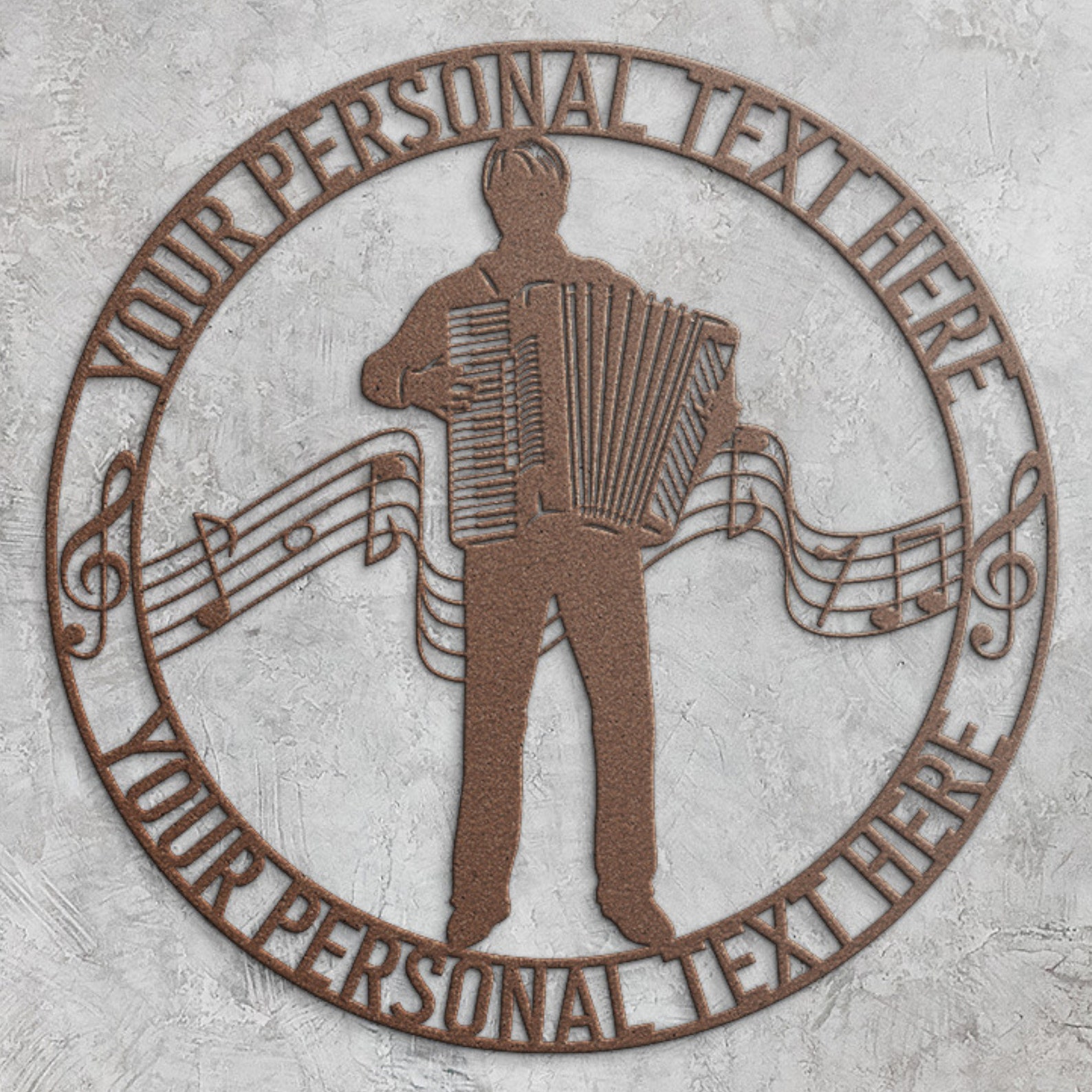 Personalized Accordion and Notes Name Metal Sign. Custom Musician Wall ...