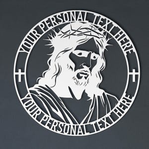 Personalized Jesus Face Metal Sign Gift. Custom Religious Christian ...