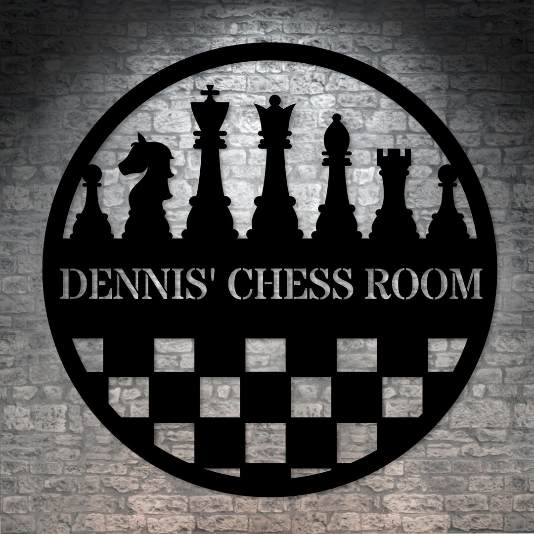 Personalized Chess Name Metal Sign Gift. Custom Chess Lover Wall Decor ...
