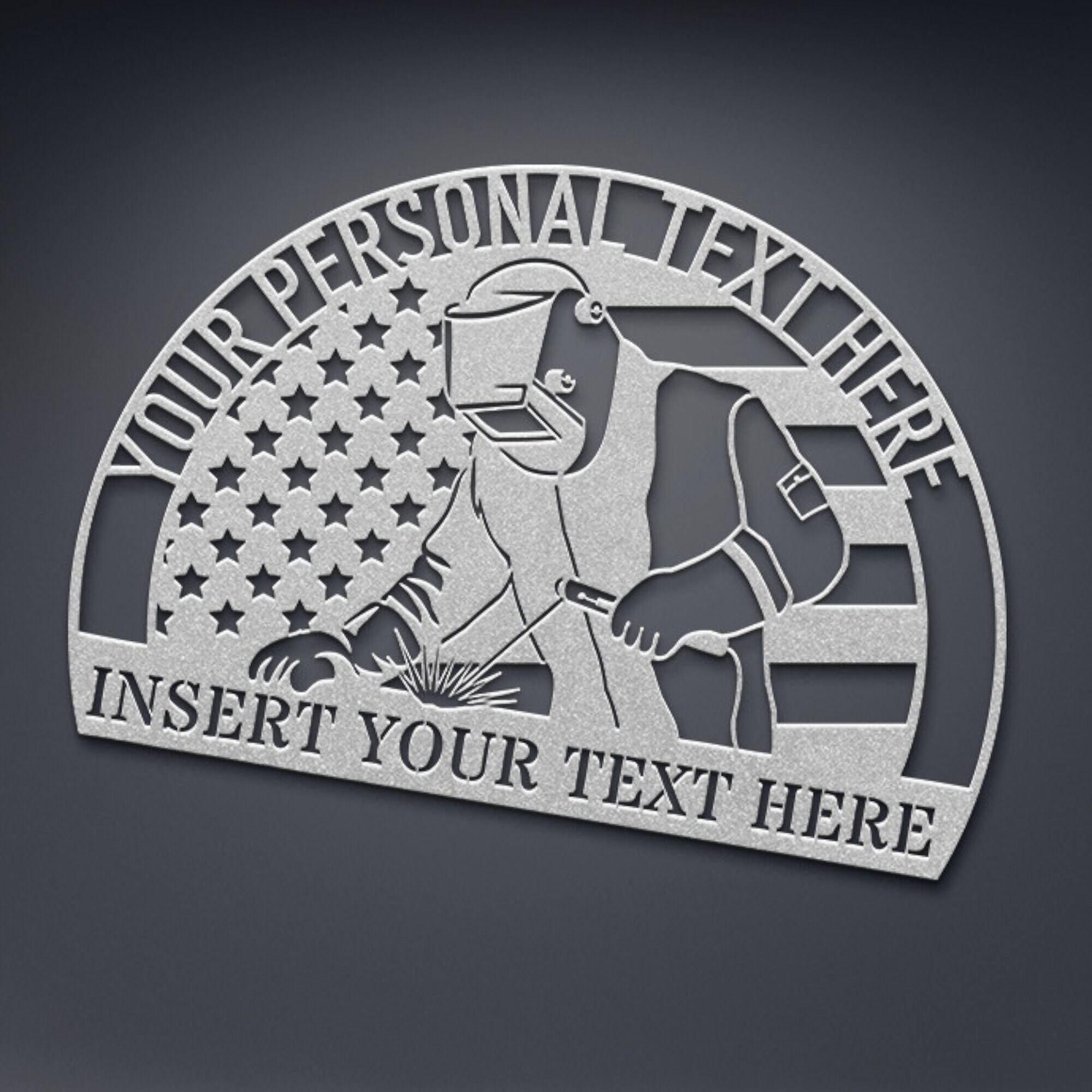Personalized American Pipeline Welder Name Metal Sign. Custom US Iron ...