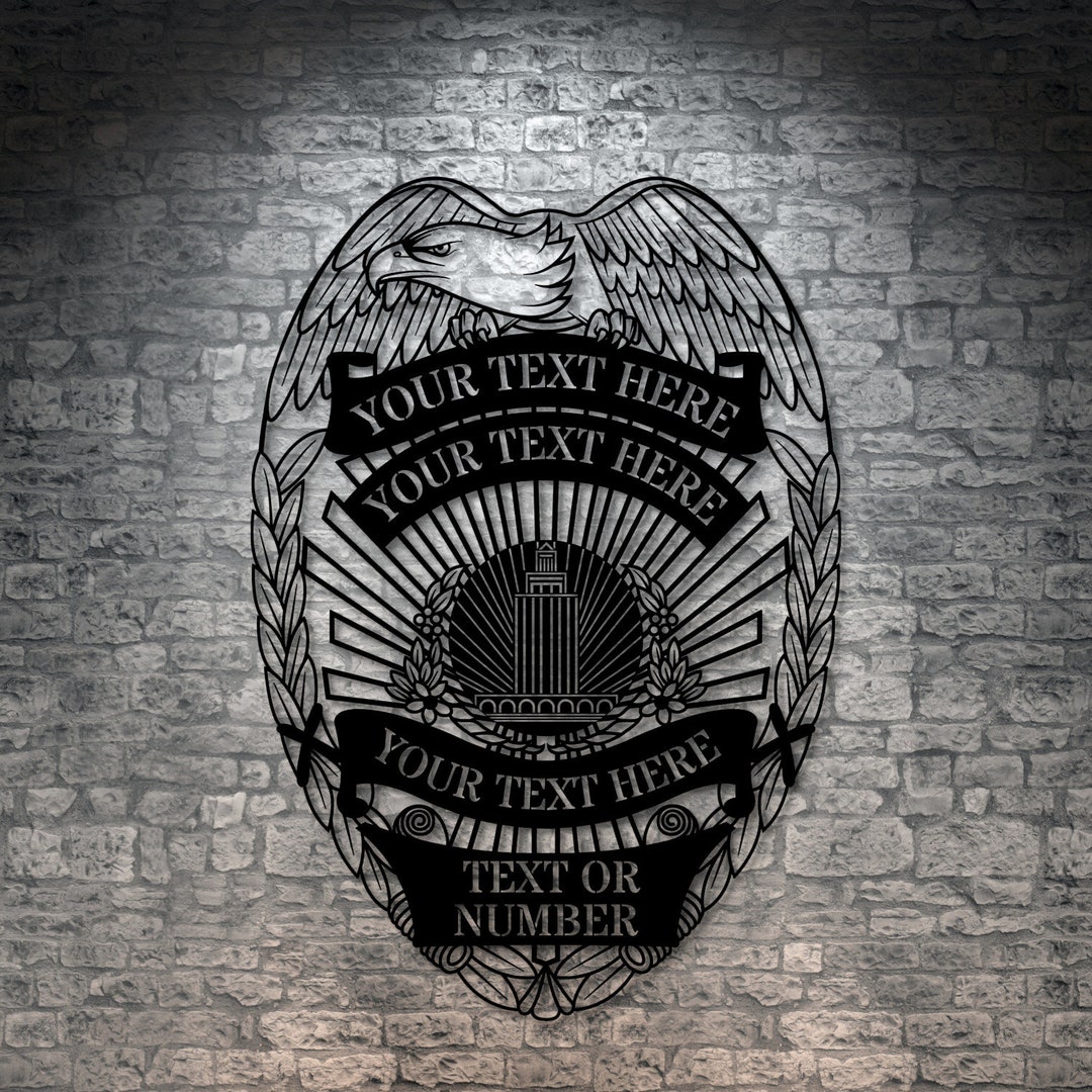 Personalized Police Badge Metal Sign. Custom Police Force Wall - Etsy