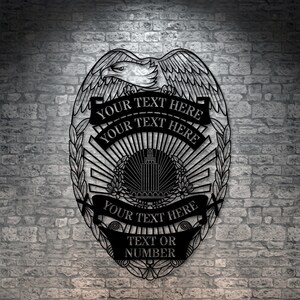 Personalized Police Badge Metal Sign. Custom Police Force Wall - Etsy