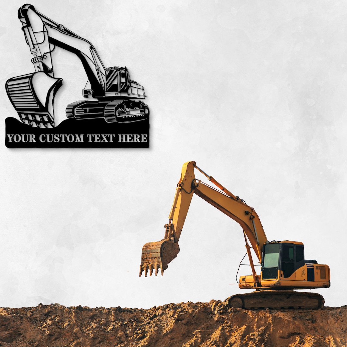 Personalized Excavator Digging Metal Sign With Custom Text - Etsy