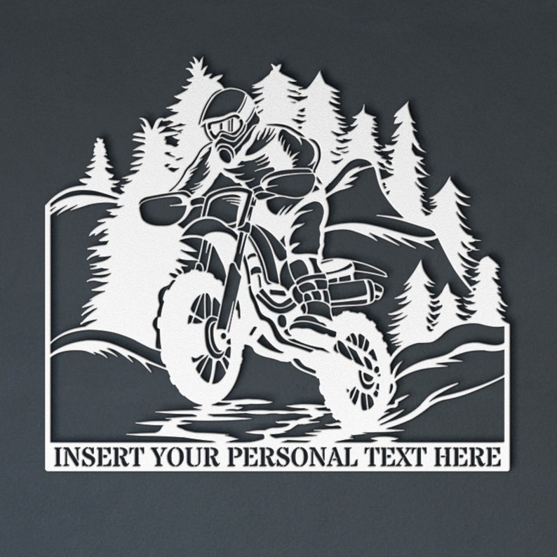Custom Dirtbike Rider Name Metal Sign. Personalized Motorcross Wall ...