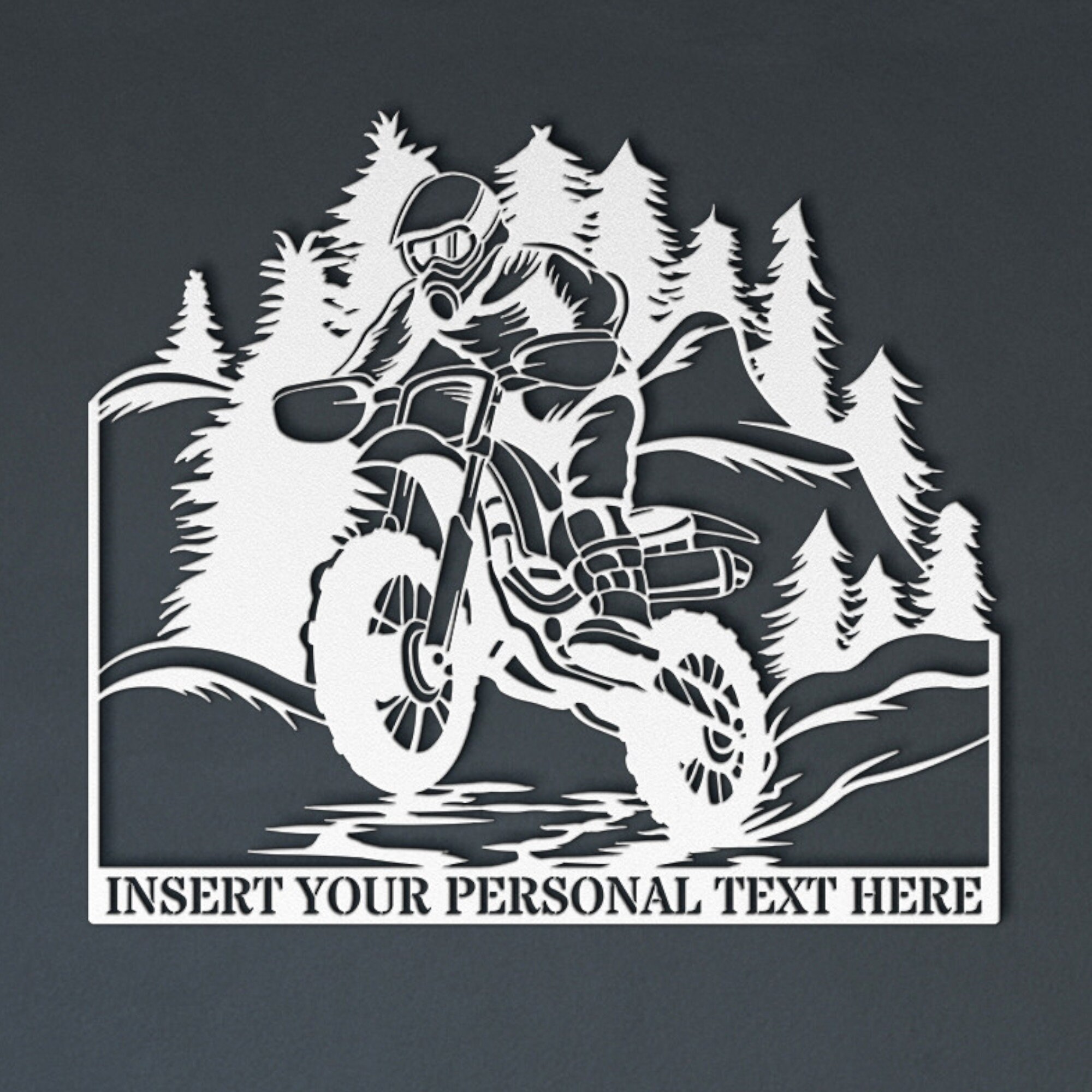 Custom Dirtbike Rider Name Metal Sign. Personalized Motorcross Wall ...