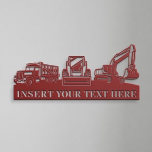 Personalized Heavy Machinery Metal Sign. Custom Construction Equipment ...