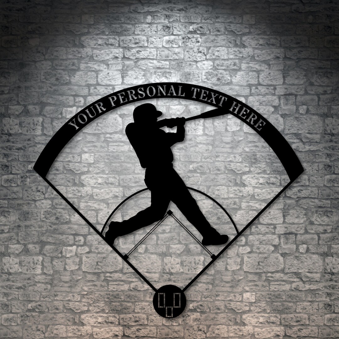 Personalized Baseball Player Batter Name Metal Sign. Custom Softball ...