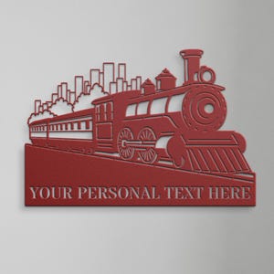Personalized Vintage Steam Train Metal Sign. Custom Railroad Lover Wall ...