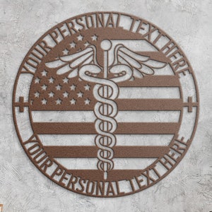 Personalized American Medical Logo Metal Sign. Custom Patriotic Nurse ...