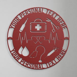 Personalized Nurse Name Metal Sign. Custom Caretaker Wall Decor Gift ...