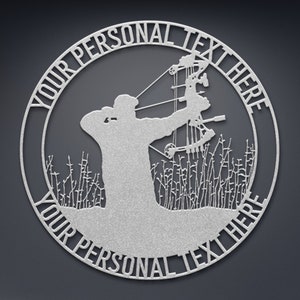 Personalized Archery Name Metal Sign. Customizable Hunting Wall Decor ...