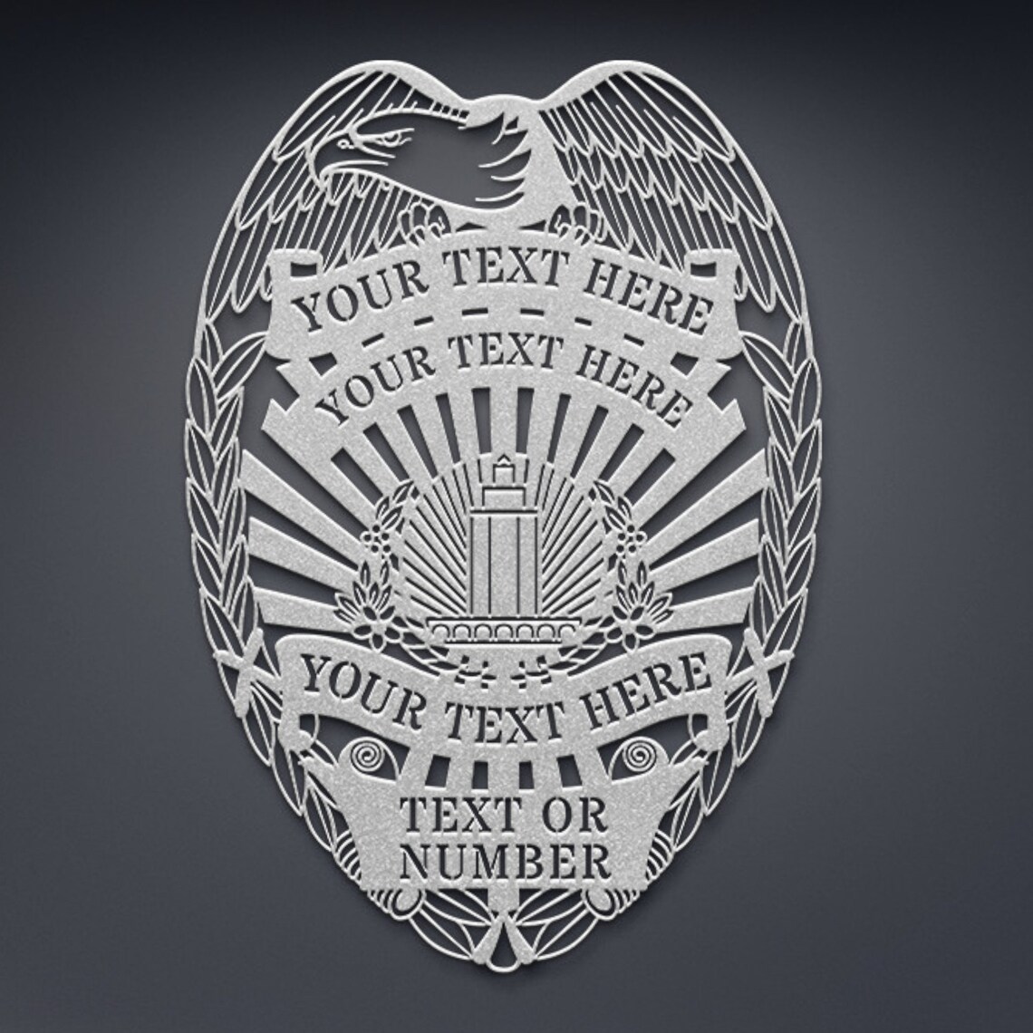 Personalized Police Badge Metal Sign. Custom Police Force Wall Decor ...