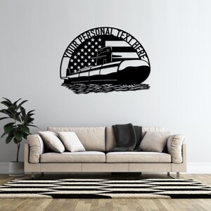Personalized American Submarine Metal Sign. Custom Navy Wall Decor Gift ...