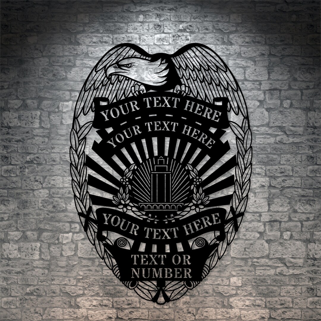 Personalized Police Badge Metal Sign. Custom Police Force Wall Decor ...