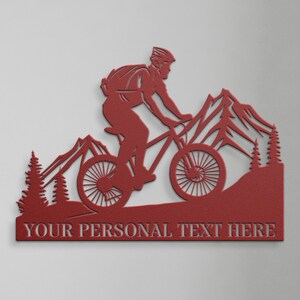 Personalized MTB Rider Name Metal Sign. Custum Trail Bike Wall Decor ...